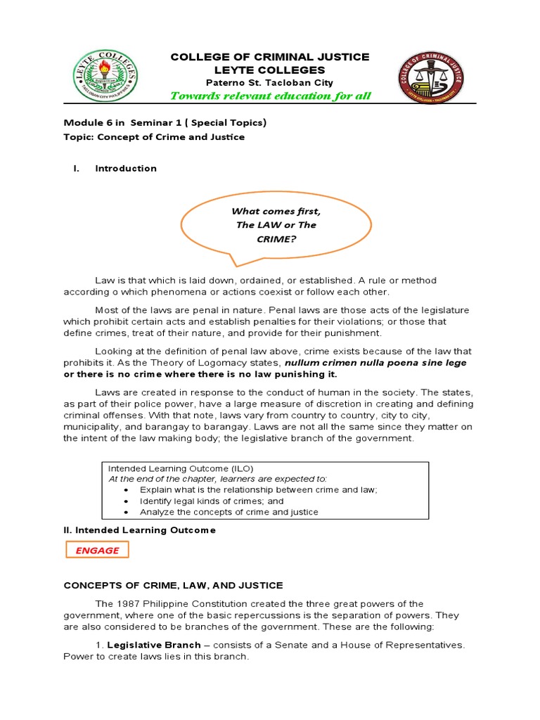 MODULE-6 Potaso Toshi John R. CR633 Block 3A | PDF | Crimes | Crime ...