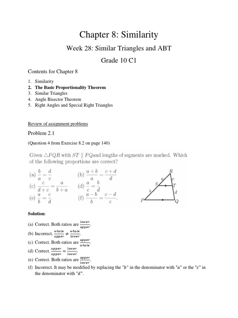 Week 28 (Similar Triangles and ABT) | PDF | Triangle | Geometric Shapes