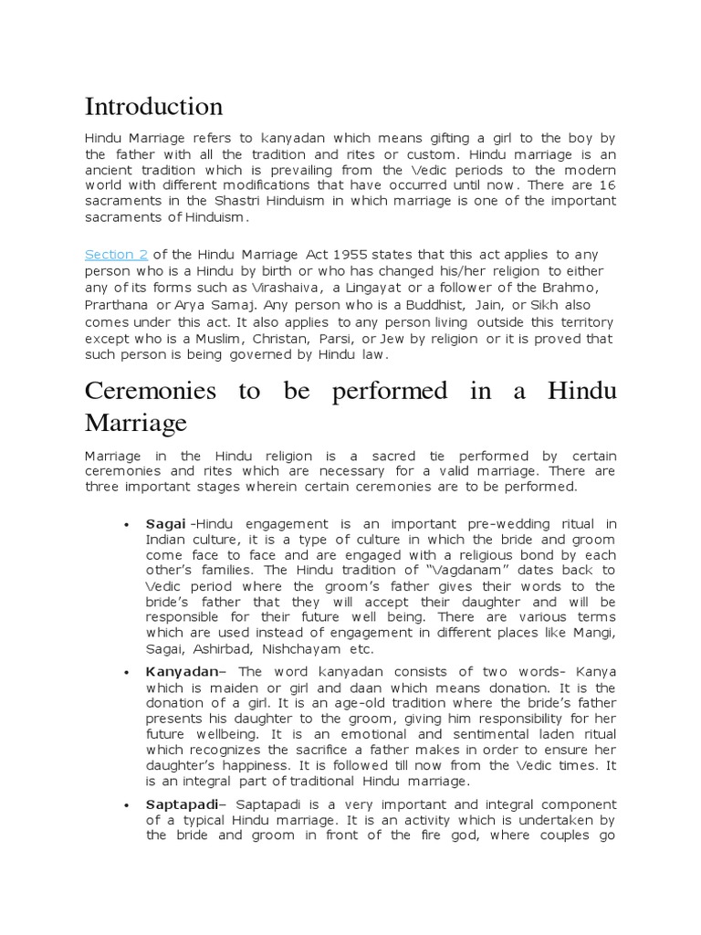 Hindu Marriage Act | PDF | Marriage | Marriage, Unions And Partnerships
