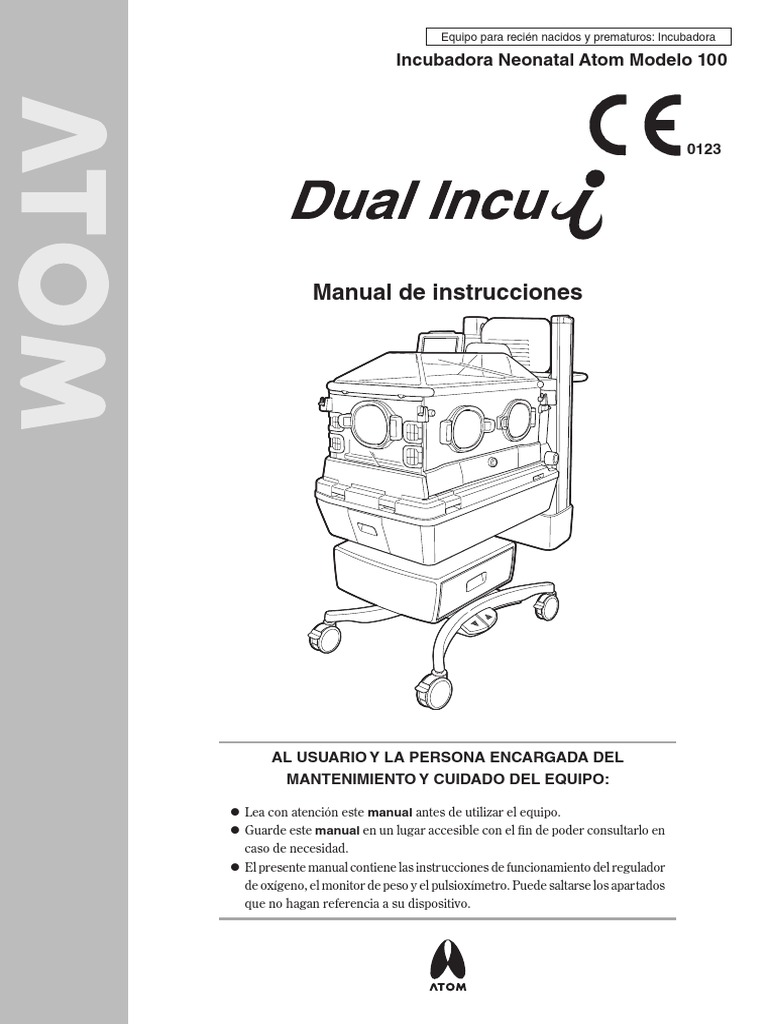 Manual Incubadora Neonatal Atom 100 | PDF | Enchufes y tomas de ...