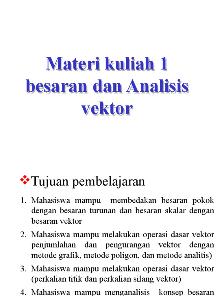 Analisis Vektor | PDF | Metode & Bahan Ajar