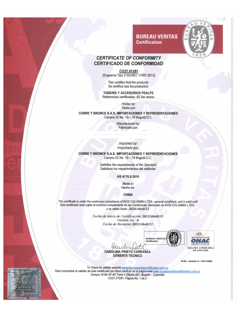 Cobre y Bronce - Cyb - Pe Al Pe - Co21.01281 | PDF