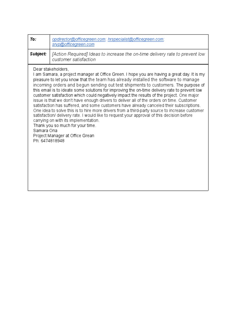 Activity Template - Escalation Email | PDF