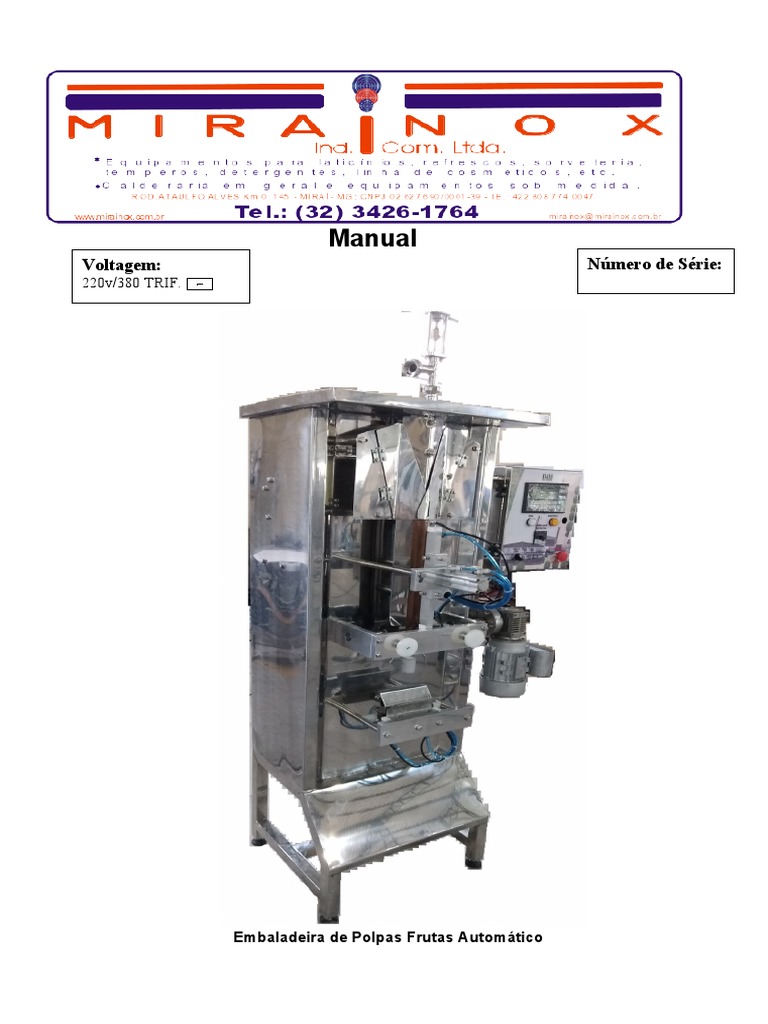Embaladeira Polpas de Frutas Automatico | PDF | Embalagem e rotulagem ...