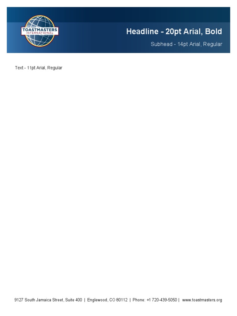 Toastmasters 643N Letterhead Template Navy Letter Size FF | PDF