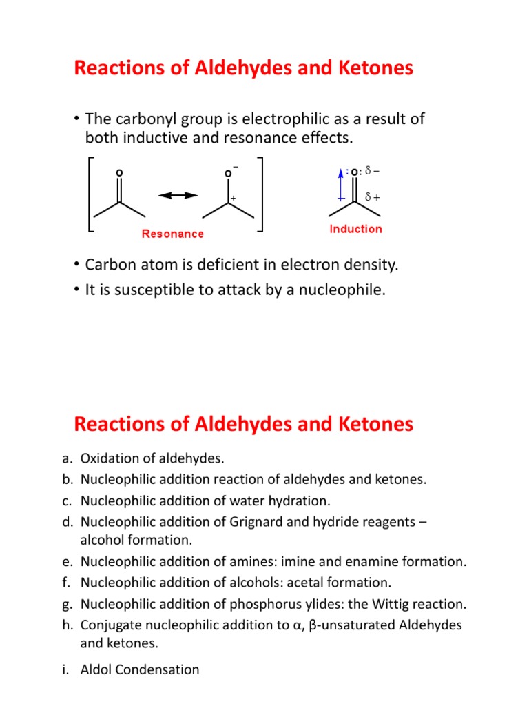 Lecture 2 Reactions of Aldehydes and Ketones | PDF | Aldehyde | Ketone