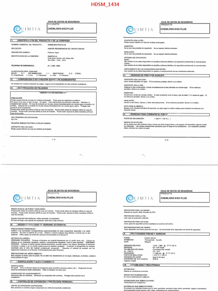 Polimero Cactionico Cat Floc 8103 Plus | PDF