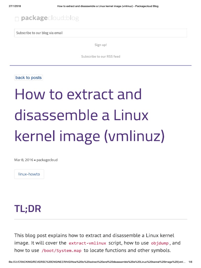 How To Extract and Disassemble A Linux .. | PDF