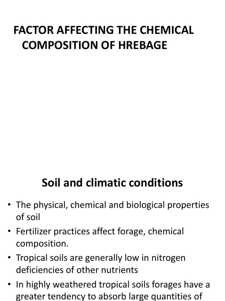 Factor Affectiong Chemical Composition of Herbage | PDF