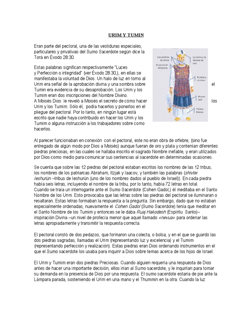 URIM Y TUMIN | PDF | Moisés | Sacerdote
