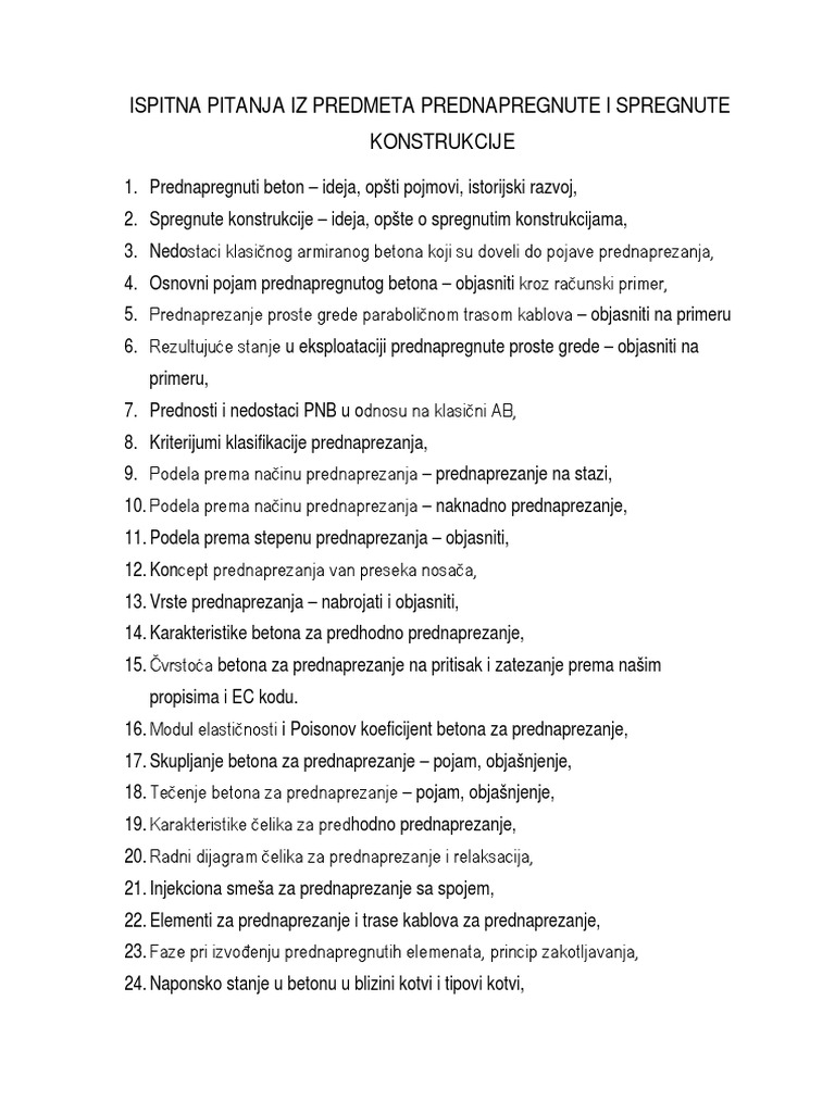 Ispitna Pitanja PSK | PDF