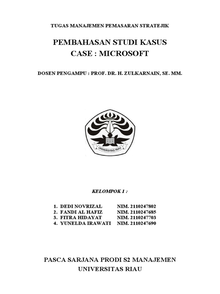 1 Kel 1 - Case Microsoft Draft - Yul | PDF