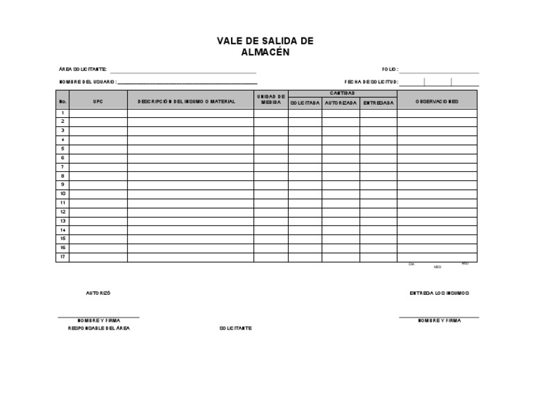 formato-de-vale-de-salida-de-almacenxls | PDF