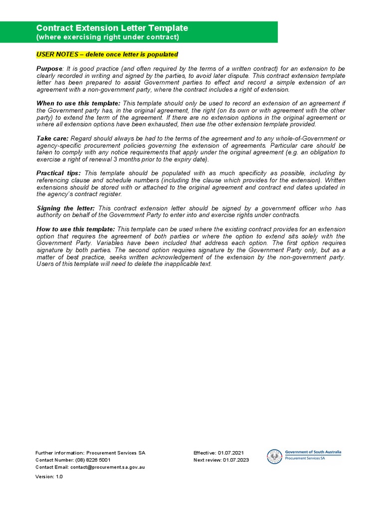 Contract Extension Letter Existing Right | PDF | Justice | Crime & Violence