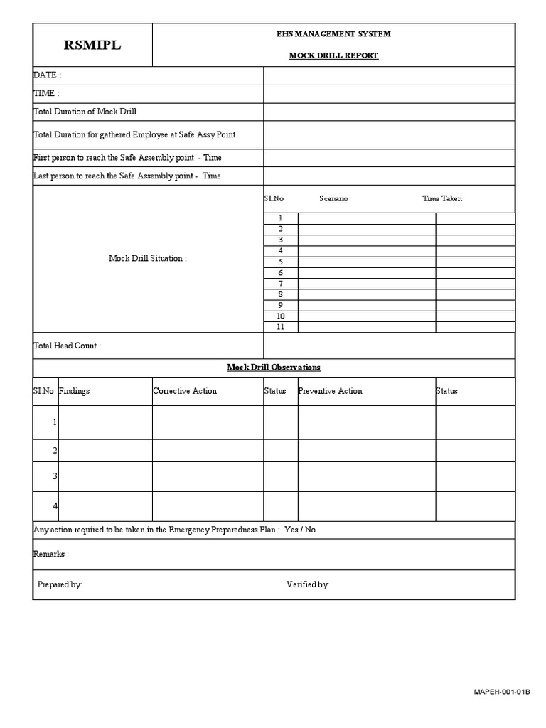 Mock Drill Report | PDF