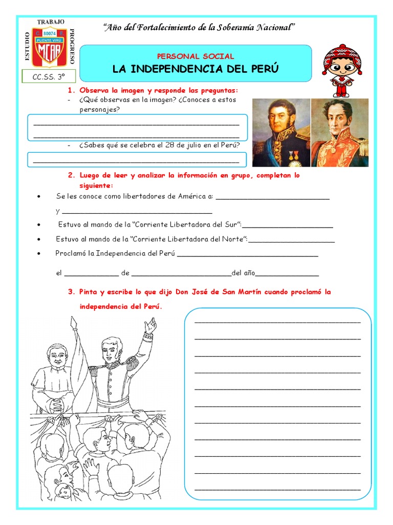 Ficha Proclamación de La Independencia | PDF