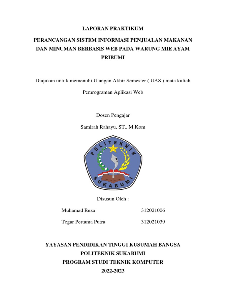 Laporan UAS Reza&Tegar V 1.2 | PDF