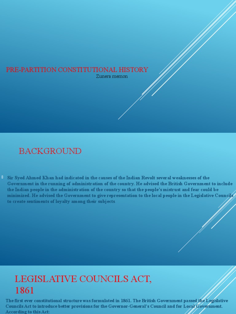 Pre Partition Constitutional History | PDF | Politics | Social Science