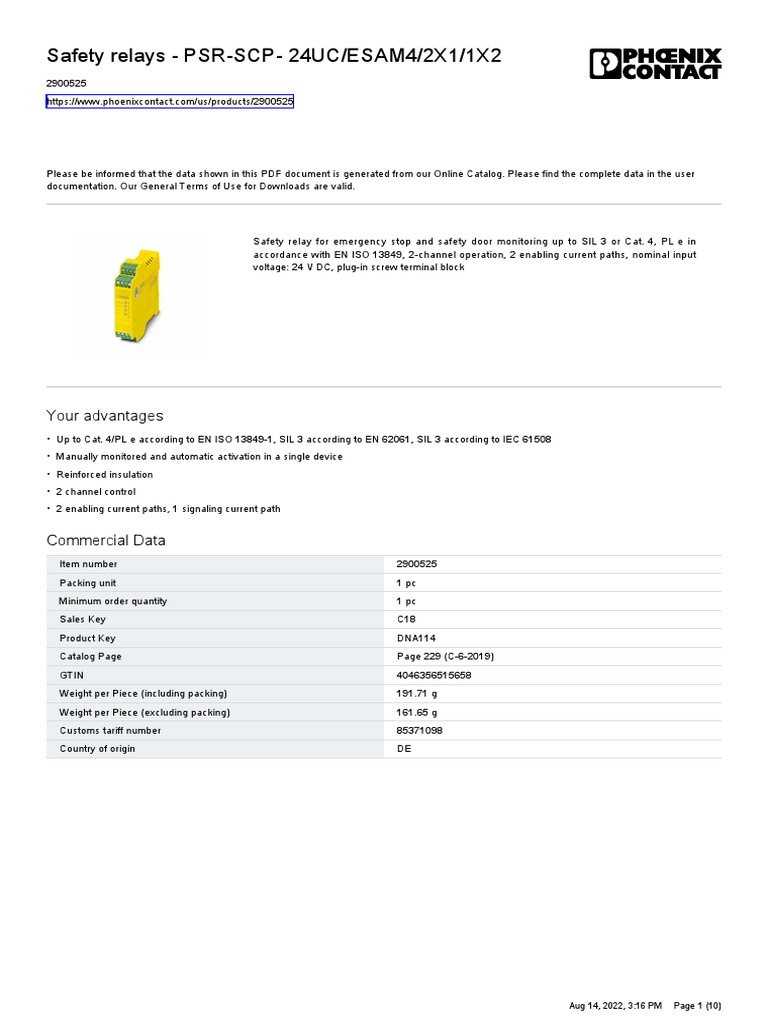 Phoenix Contact 2900525 en | PDF | Relay | Electrical Engineering