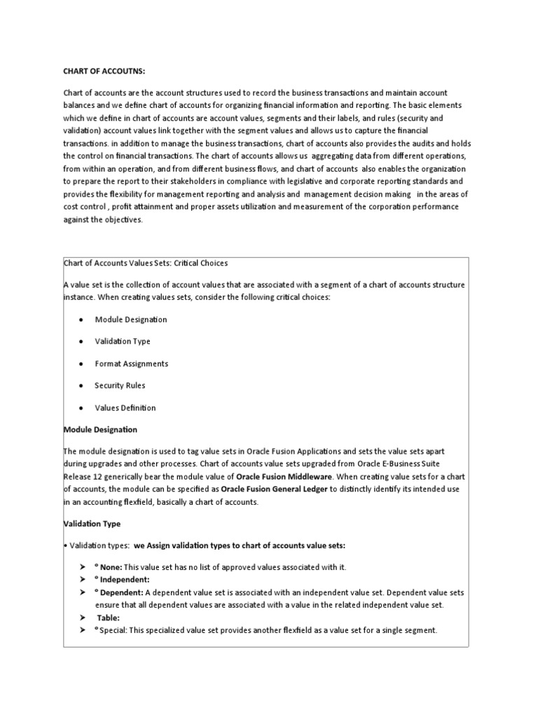 CHART OF ACCOUTNS Class1 | Download Free PDF | Databases | Expense