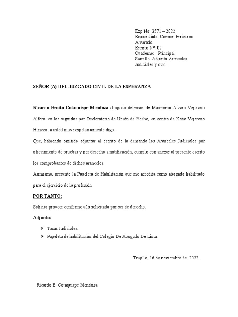 Escrito de Ruben | PDF