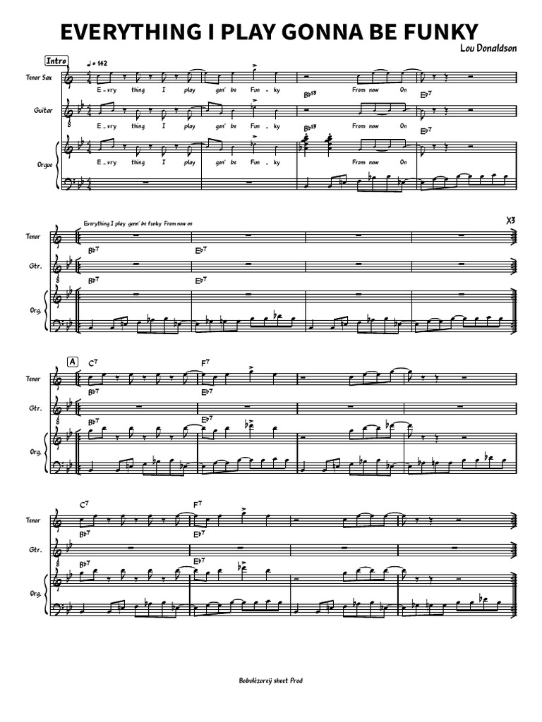 Everything I Play Is Funky Score | PDF | Saxophone | Woodwind Instruments