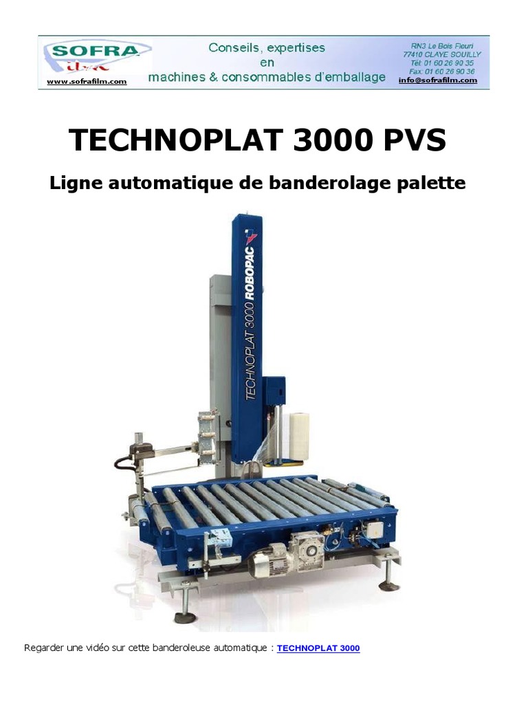 Banderoleuse Automatique TECHNOPLAT 3000 PVS Car Tech Cahier Des Charges | PDF | Soudage ...