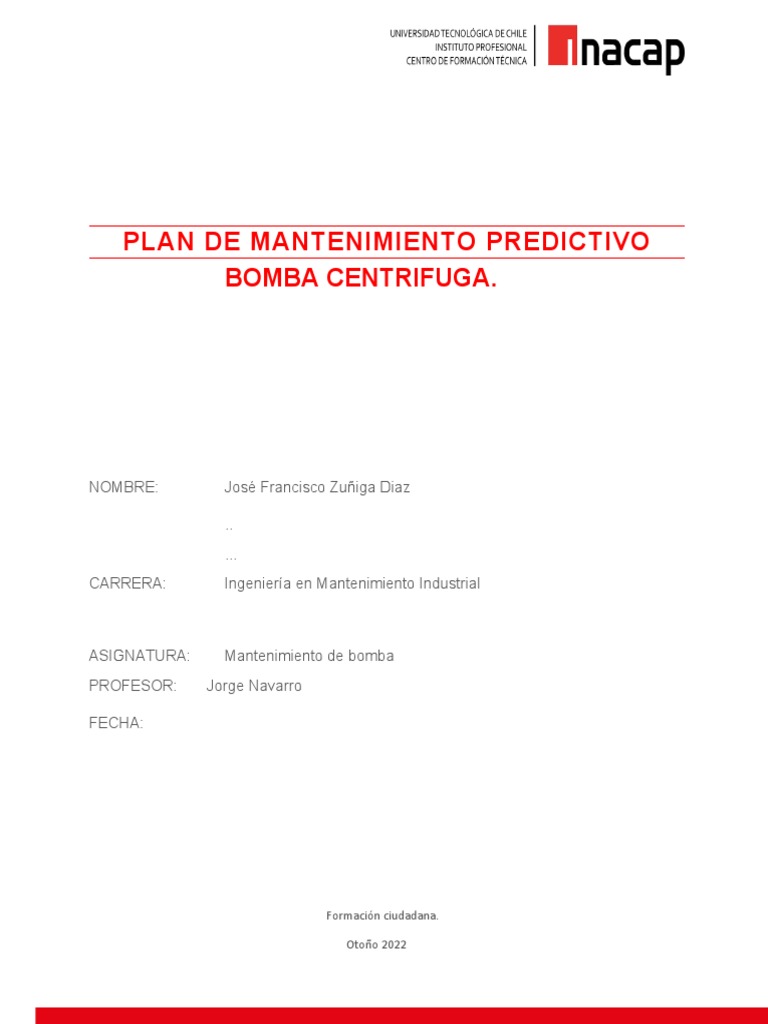Plan Bomba Centrifuga | PDF | Bomba | Rodamiento (Mecánico)
