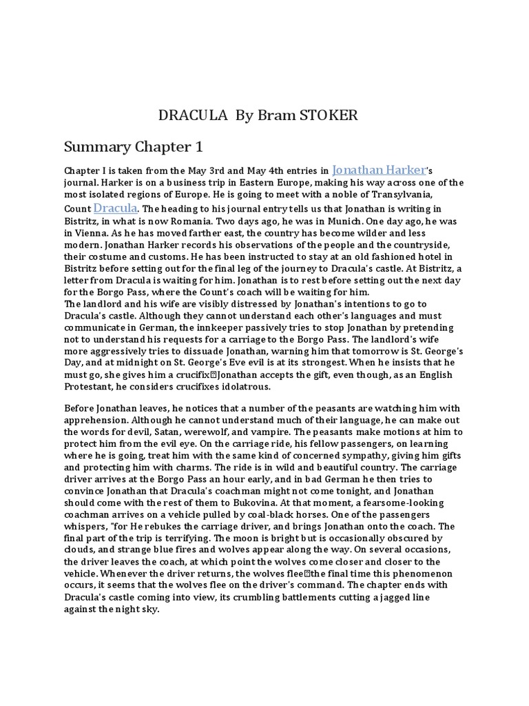Dracula Summaries | PDF | Dracula | Abraham Van Helsing