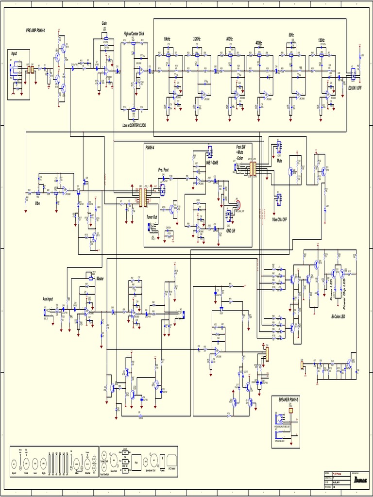 Ibanez P500H Preamp Schematic | PDF