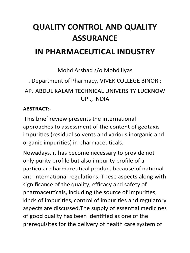 Quality Control and Quality Assurance | PDF | Quality Assurance | Audit