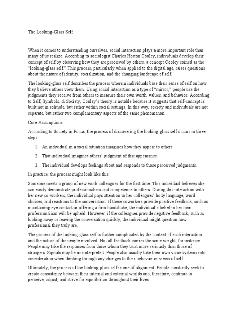 Understanding Identity Through Social Interaction: The Looking-Glass ...