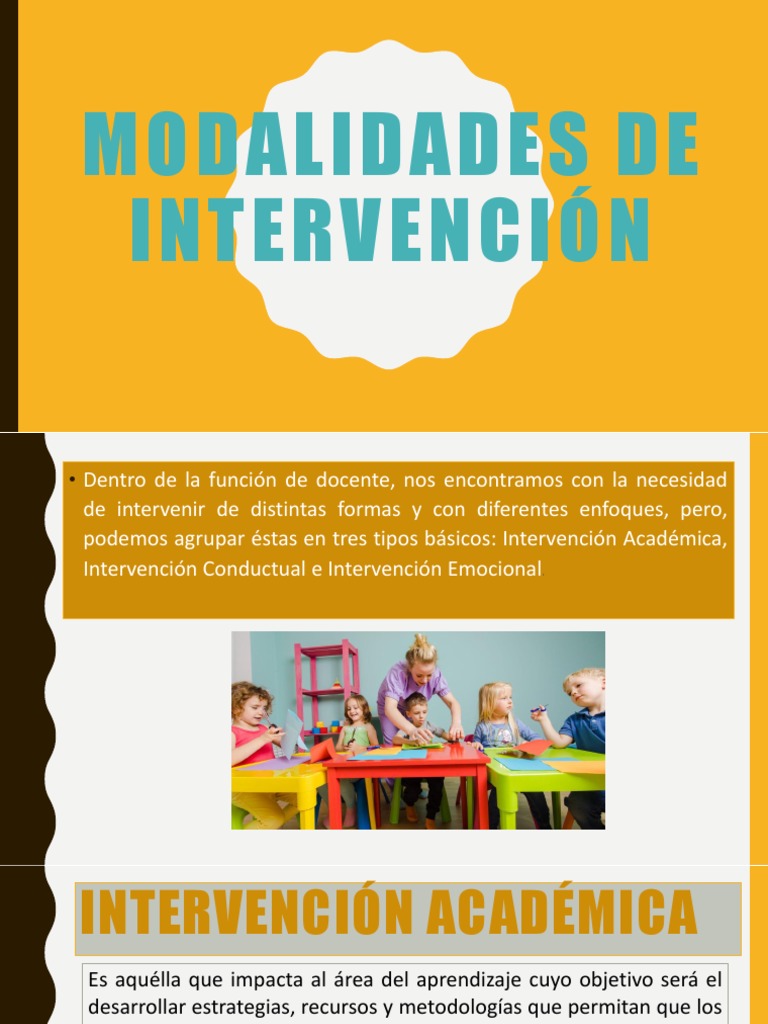 Tema 4. Modalidades de Intervencion | PDF | Aprendizaje | Sicología