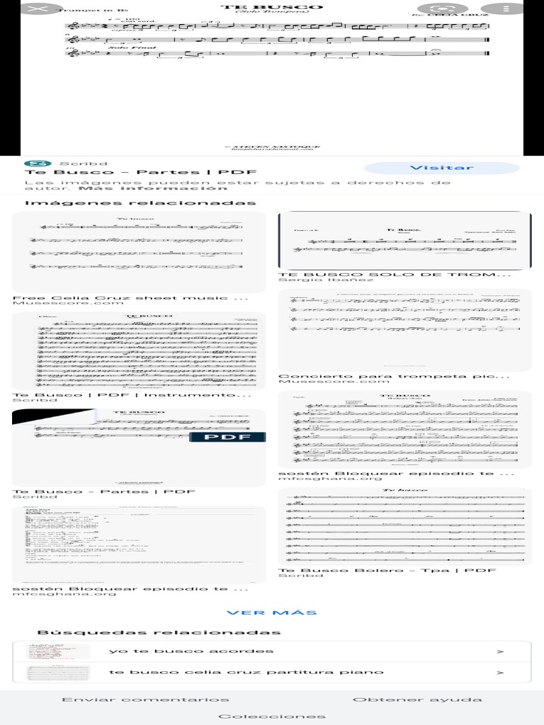 Te Busco Celia Cruz Partitura - Búsqueda de Google | PDF