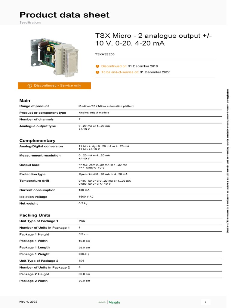 Modicon TSX Micro - TSXASZ200 | PDF | Analogue Electronics | Computer ...