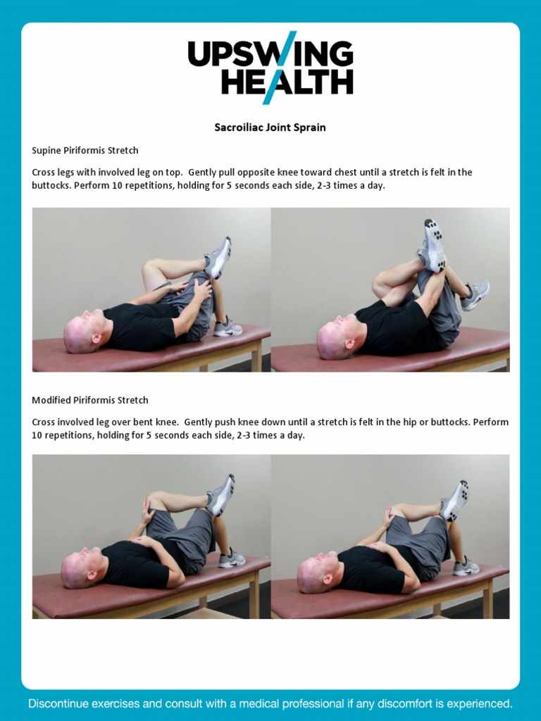 Stretching Exercises for Sacroiliac Joint Sprain Relief | PDF