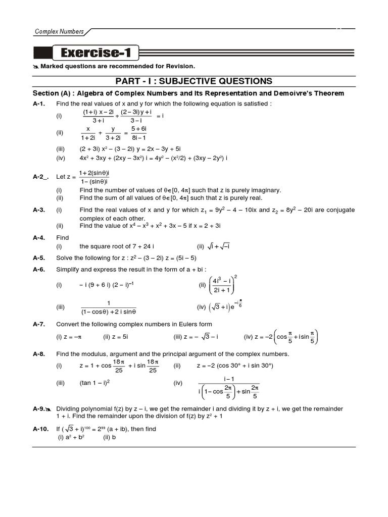 Complex Number Ii Pdf Complex Number Circle