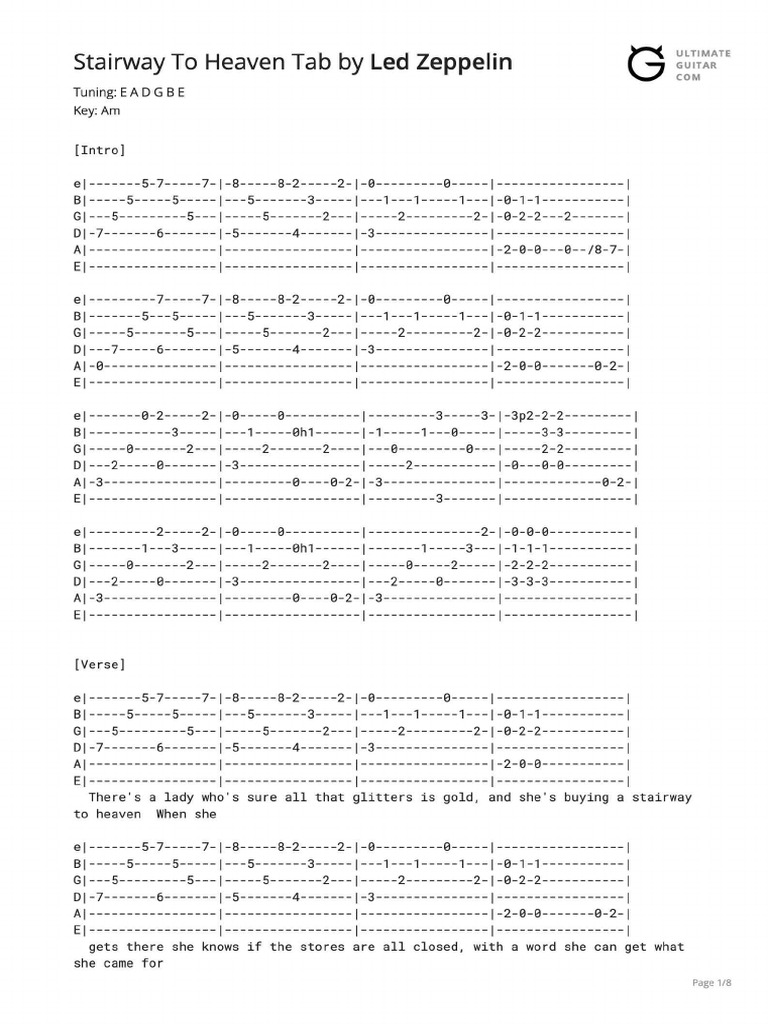 Stairway To Heaven Guitar Tab | PDF