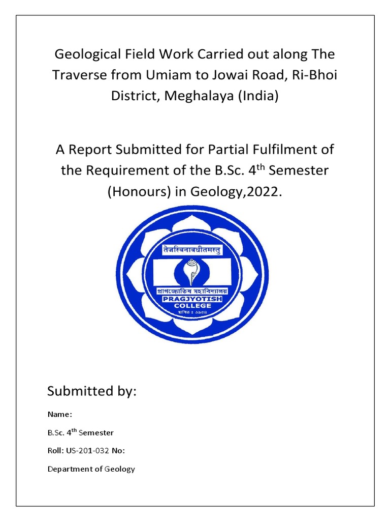 Geological Fieldwork Report on the Lithological and Structural ...