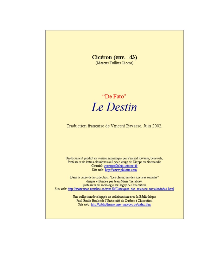Cicero - Le - Destin | PDF | Destin | Cicéron