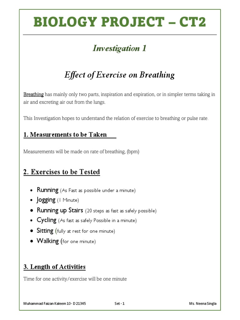 Biology Research Paper | PDF | Breathing | Heart Rate