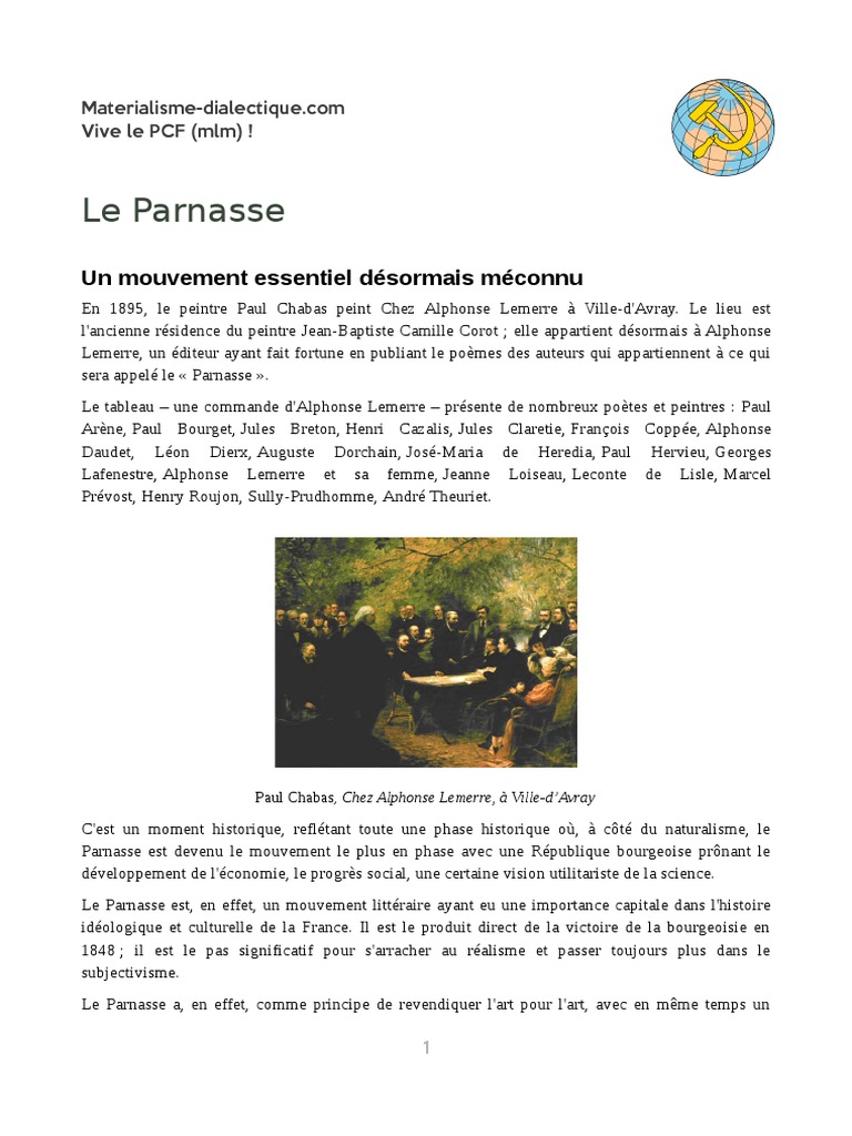 Le Parnasse : Histoire et Caractéristiques | PDF