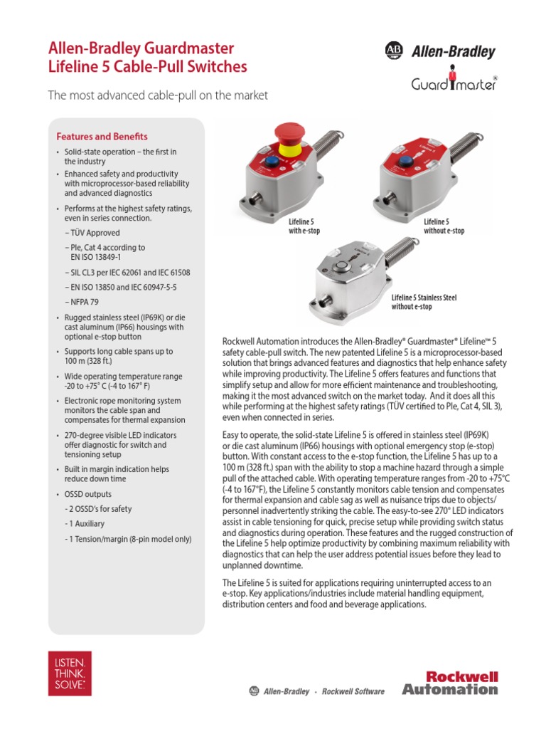 Allen-Bradley Guardmaster Lifeline 5 Cable-Pull Switches: The Most ...