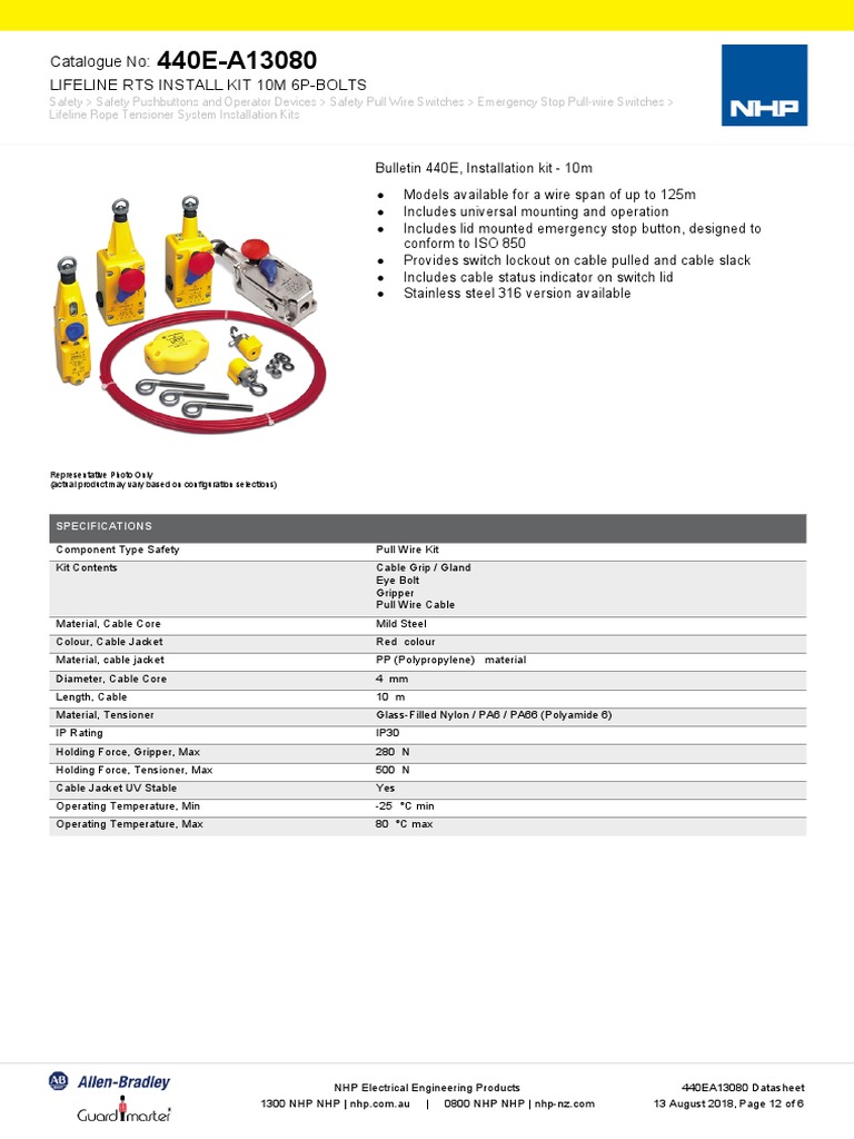 Emergency Stop Pull-wire Switch Lifeline Rope Tensioner System ...