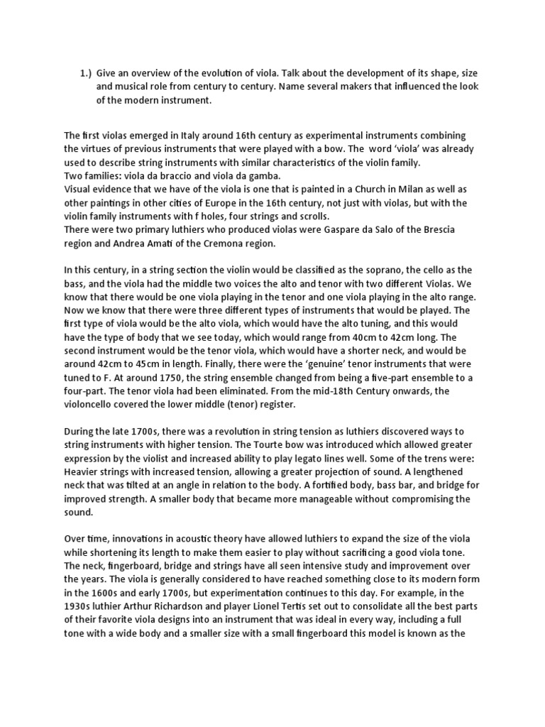 Study Guide Major Field Viola Exam | PDF | Viola | Violin