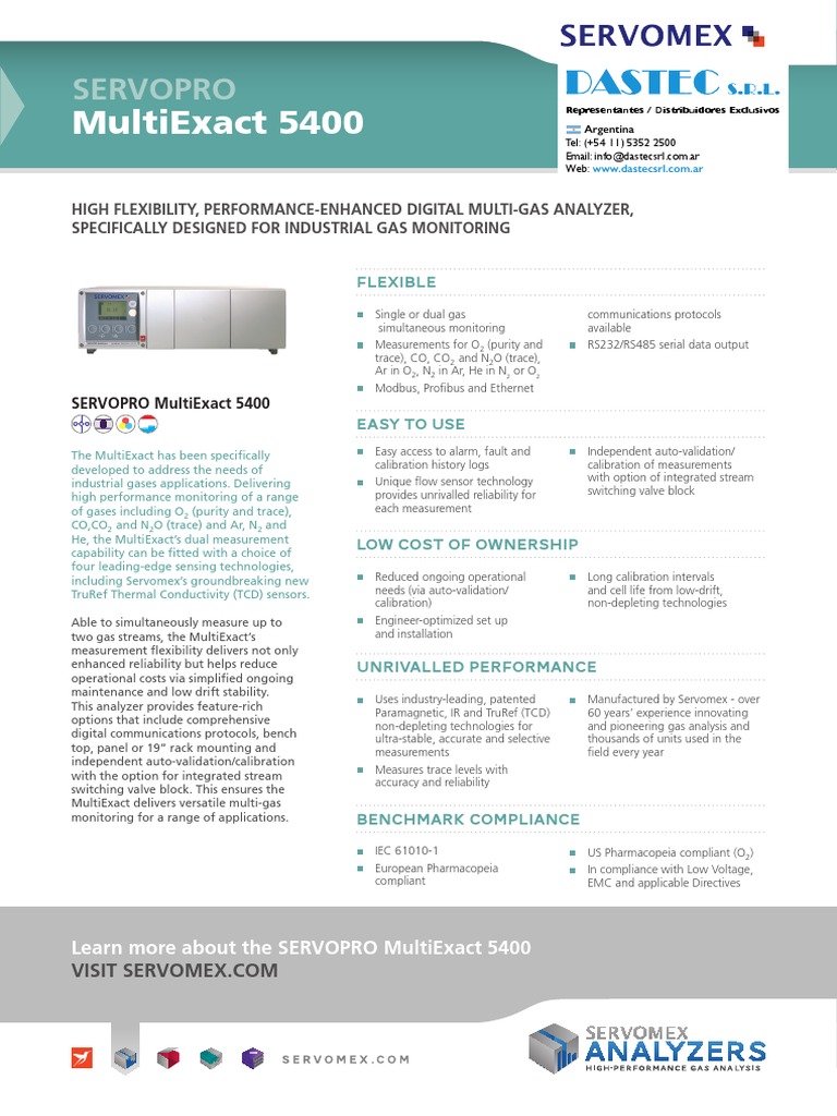 Servopro Multiexact-5400 Analizador-Multigas Monitoreo-Gases ...