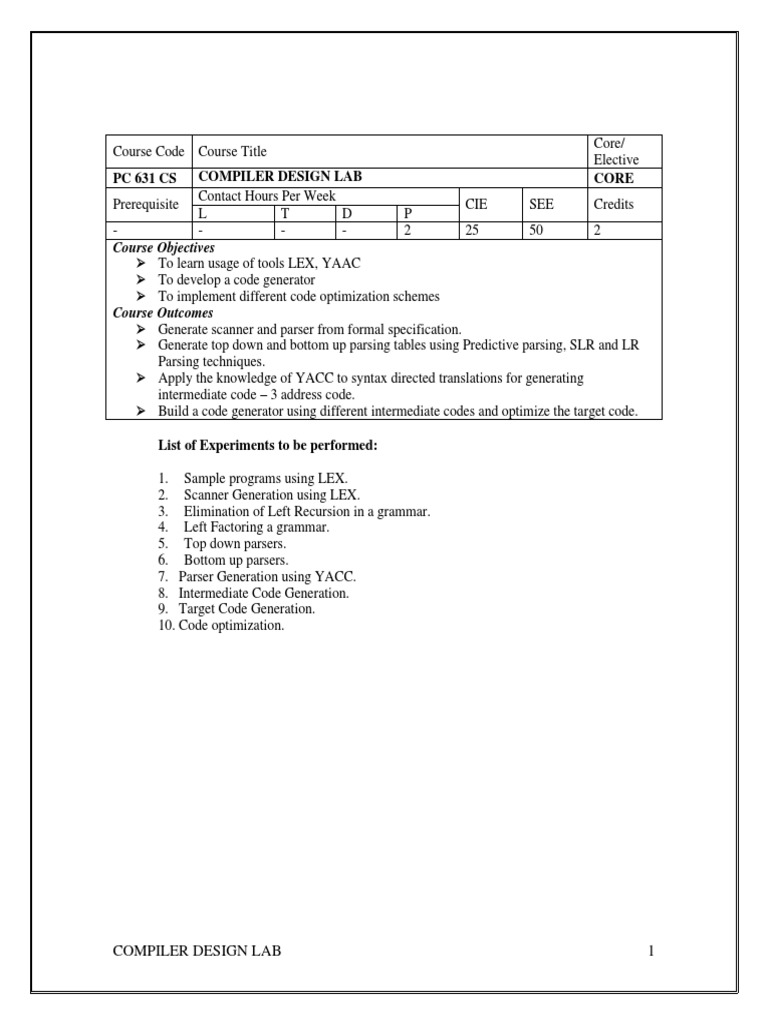CD (Aicte 2020-2021) | PDF | Parsing | Software Engineering