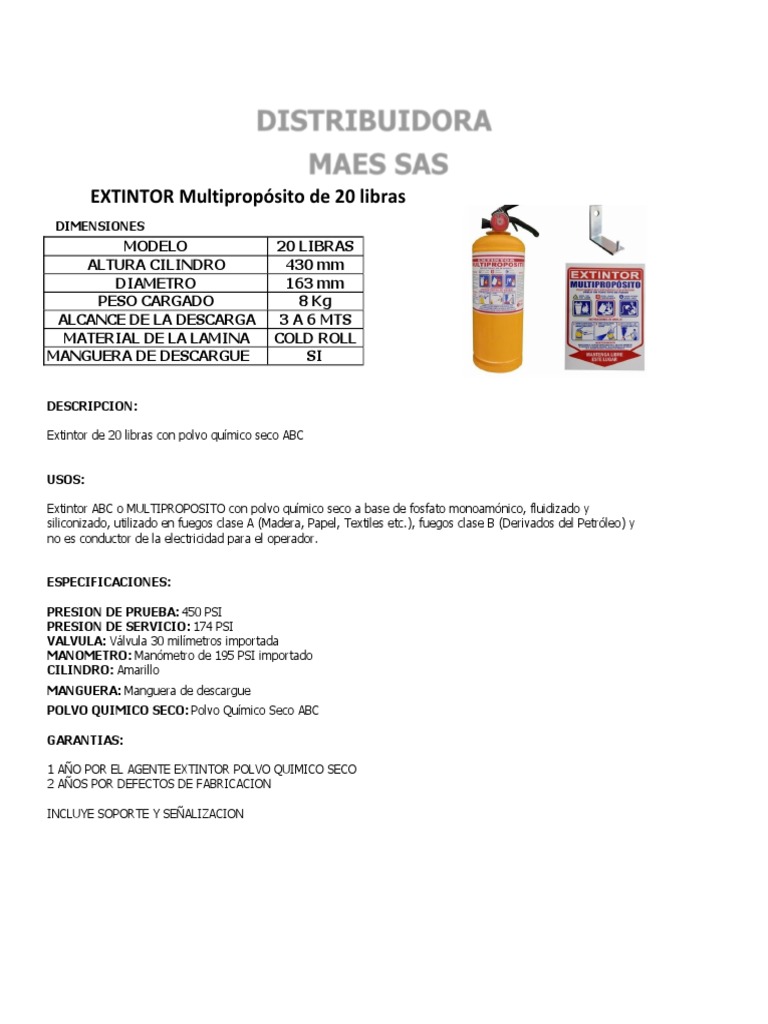 Extintor Abc 20 LB | PDF
