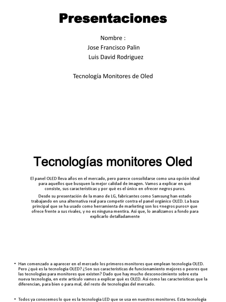 Trabajo Final De Exposicion Pdf Oled Bienes Manufacturados