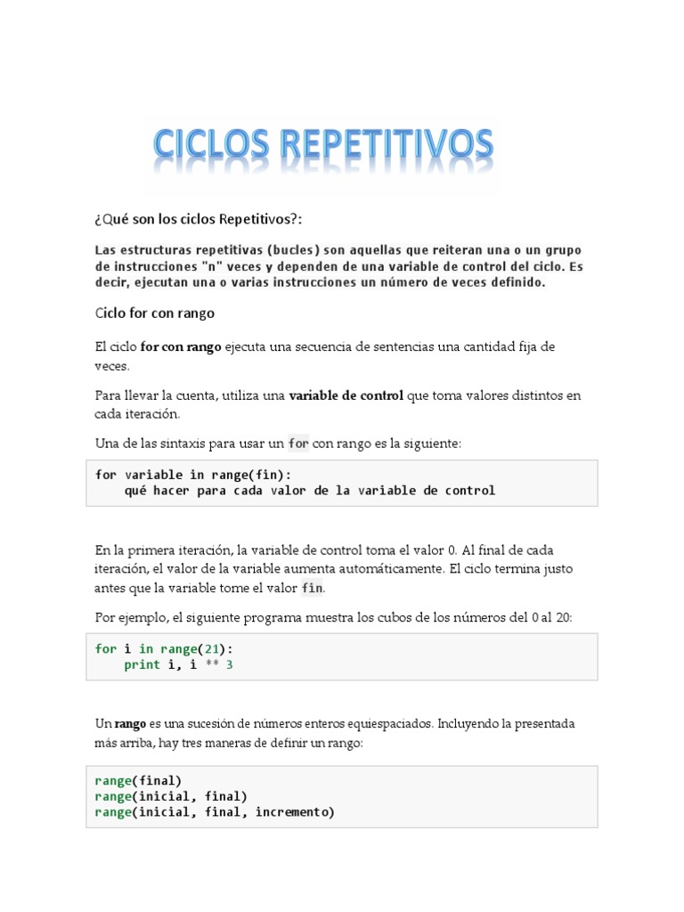 Ciclos Repetitivos | PDF | Secuencia | Programación de computadoras